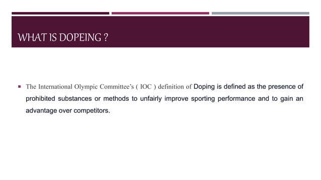 DOPE TESTING.pptx | Blood Disorders | Diseases and Conditions