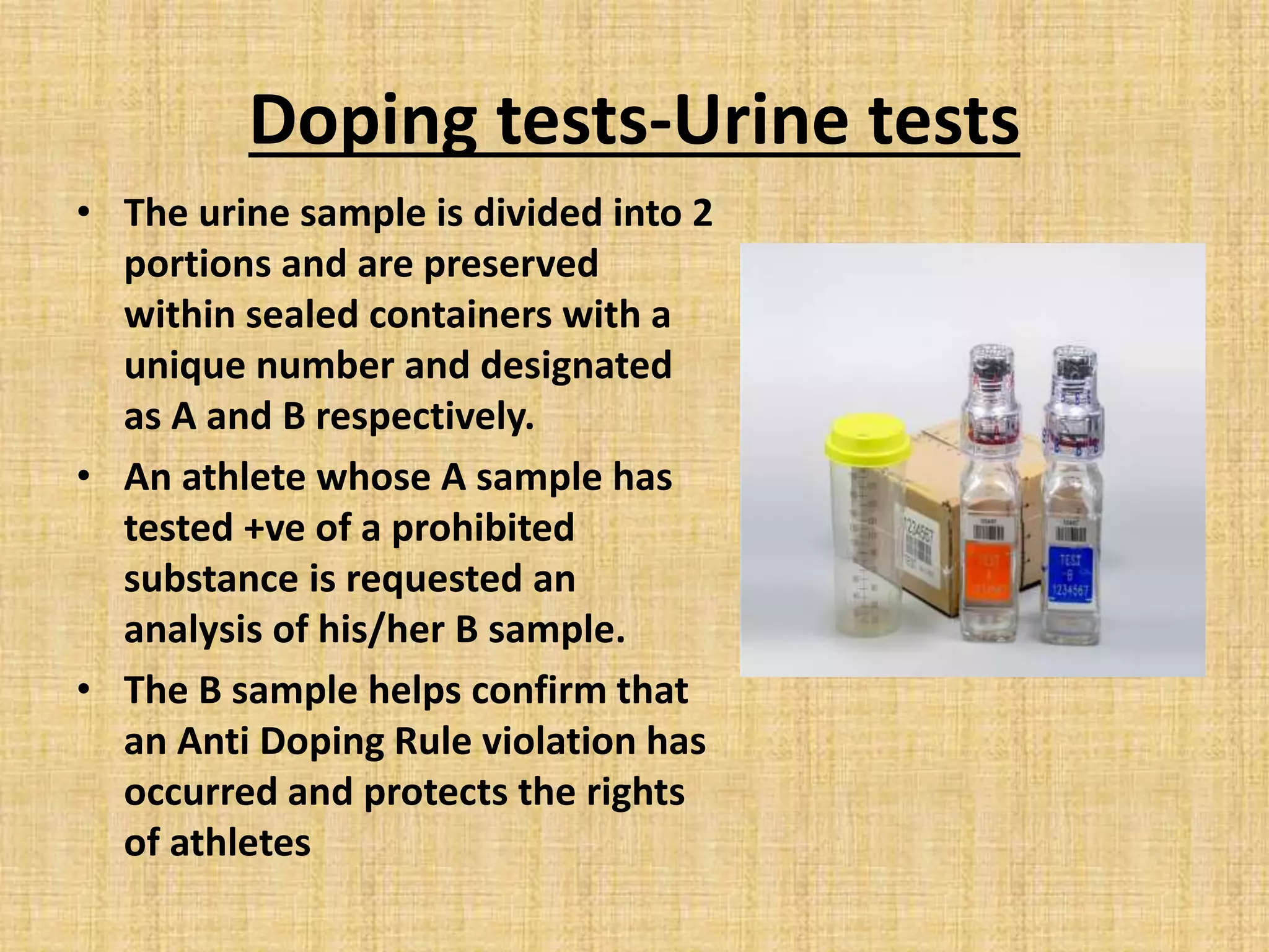 Dope tests,drugs & athletes | PPTX