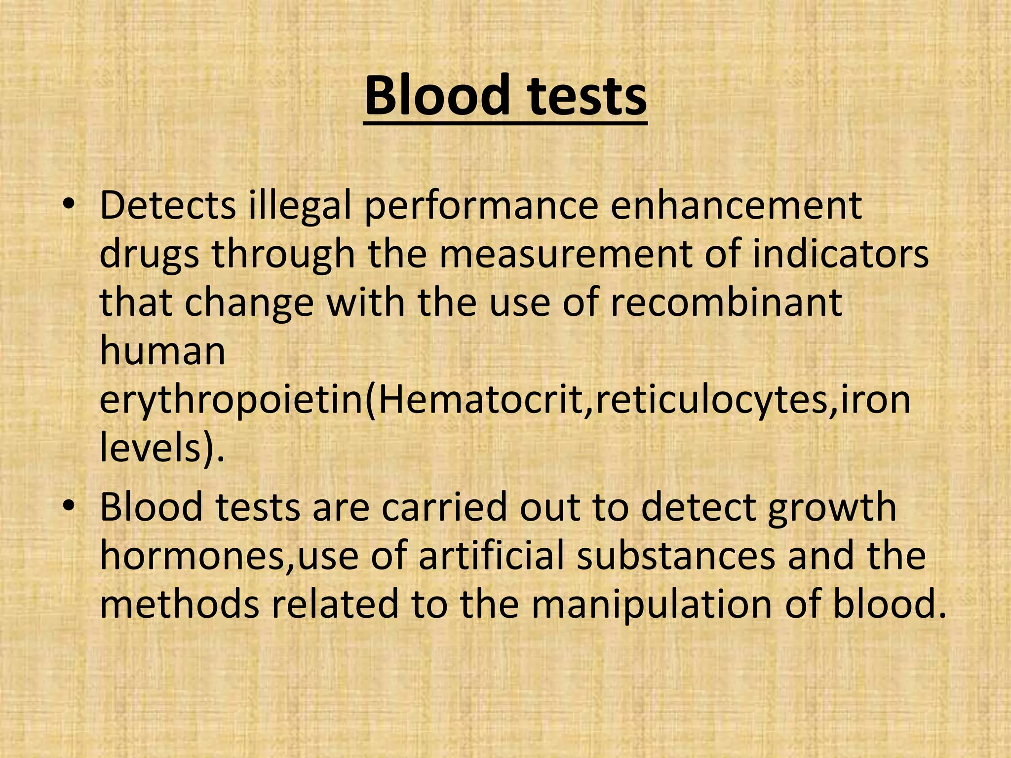 Dope tests,drugs & athletes | PPTX