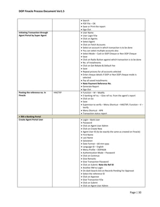 Dop finacle process document ver1.5 | DOCX