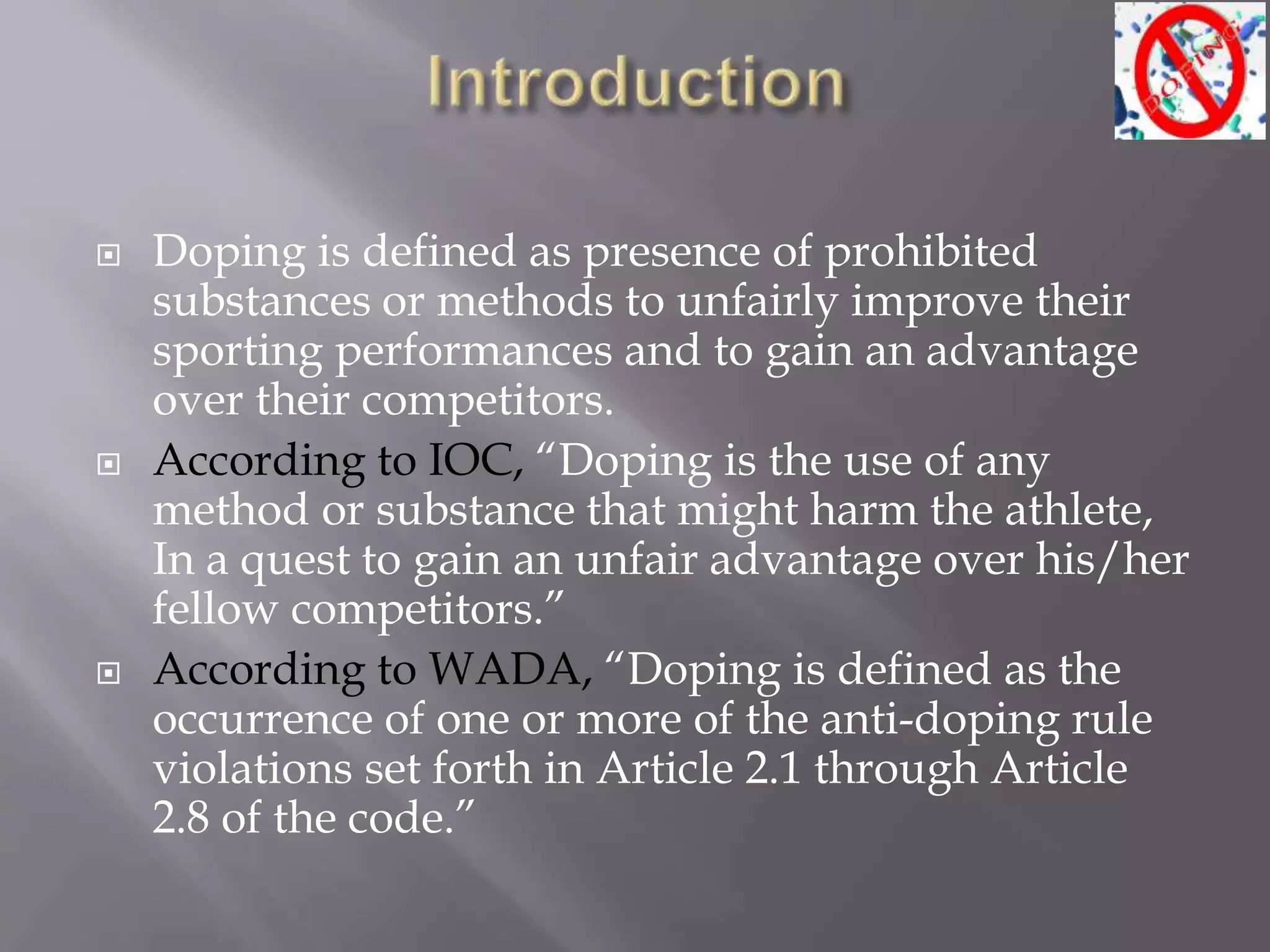 Doping in sports | PPTX