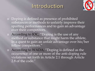 Doping in sports | PPTX