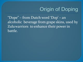 Doping in sports | PPTX