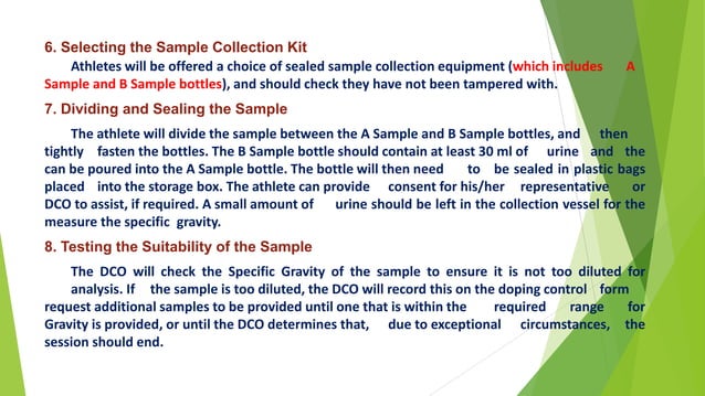 Doping in Sports dope sample collection procedure.pptx | Sports