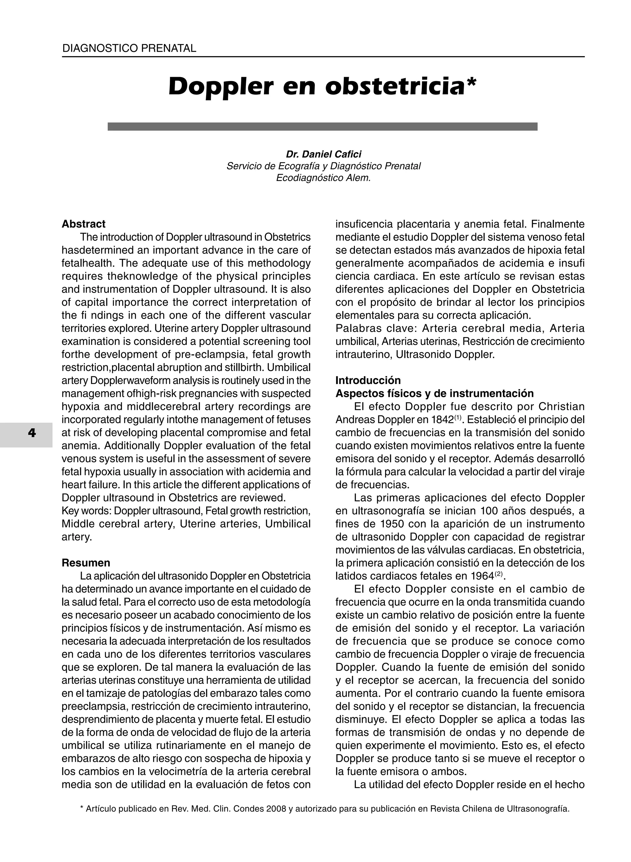 Doppler en obstetricia | PDF | Pregnancy | Reproductive Health