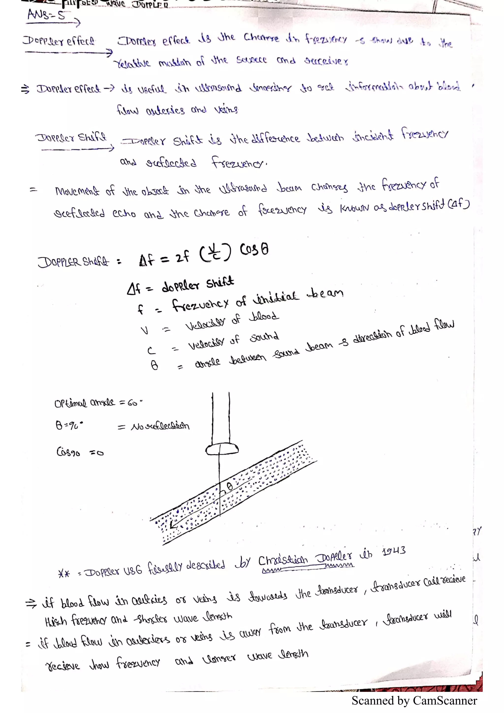 Doppler ultrasound Notes | PDF