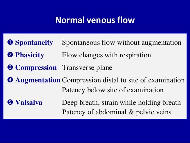 Doppler ultrasound of normal venous flow