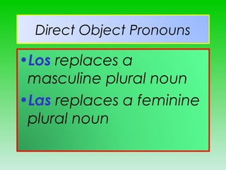 Pronombres de Complemento Directo | PPT