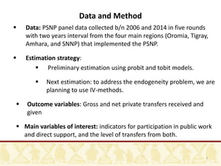Do Ethiopia’s PSNP transfers crowd-out private transfers? | PPT