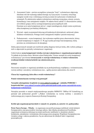 Zestaw narzędzi do oceny kompetencji wolontariuszy - podręcznik | PDF