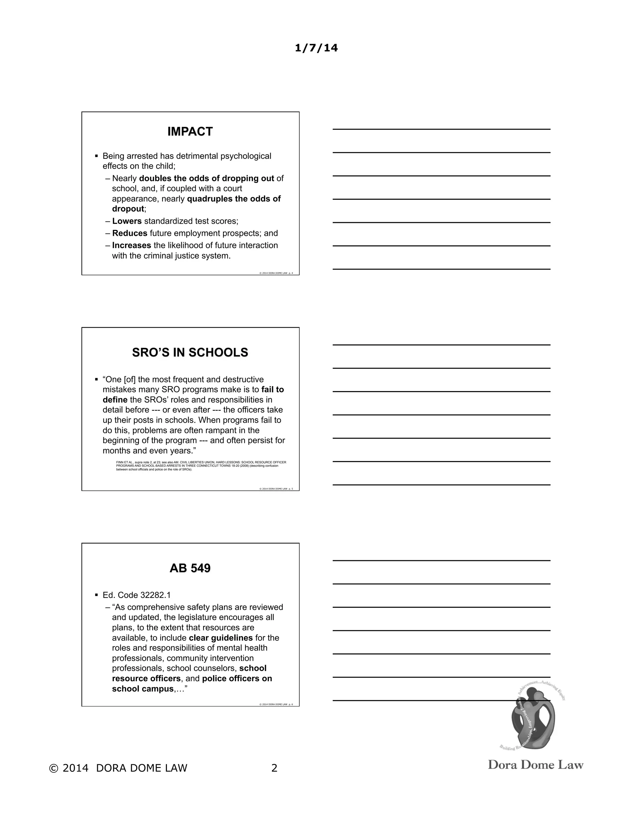 Dora dome sro complete handout | PDF