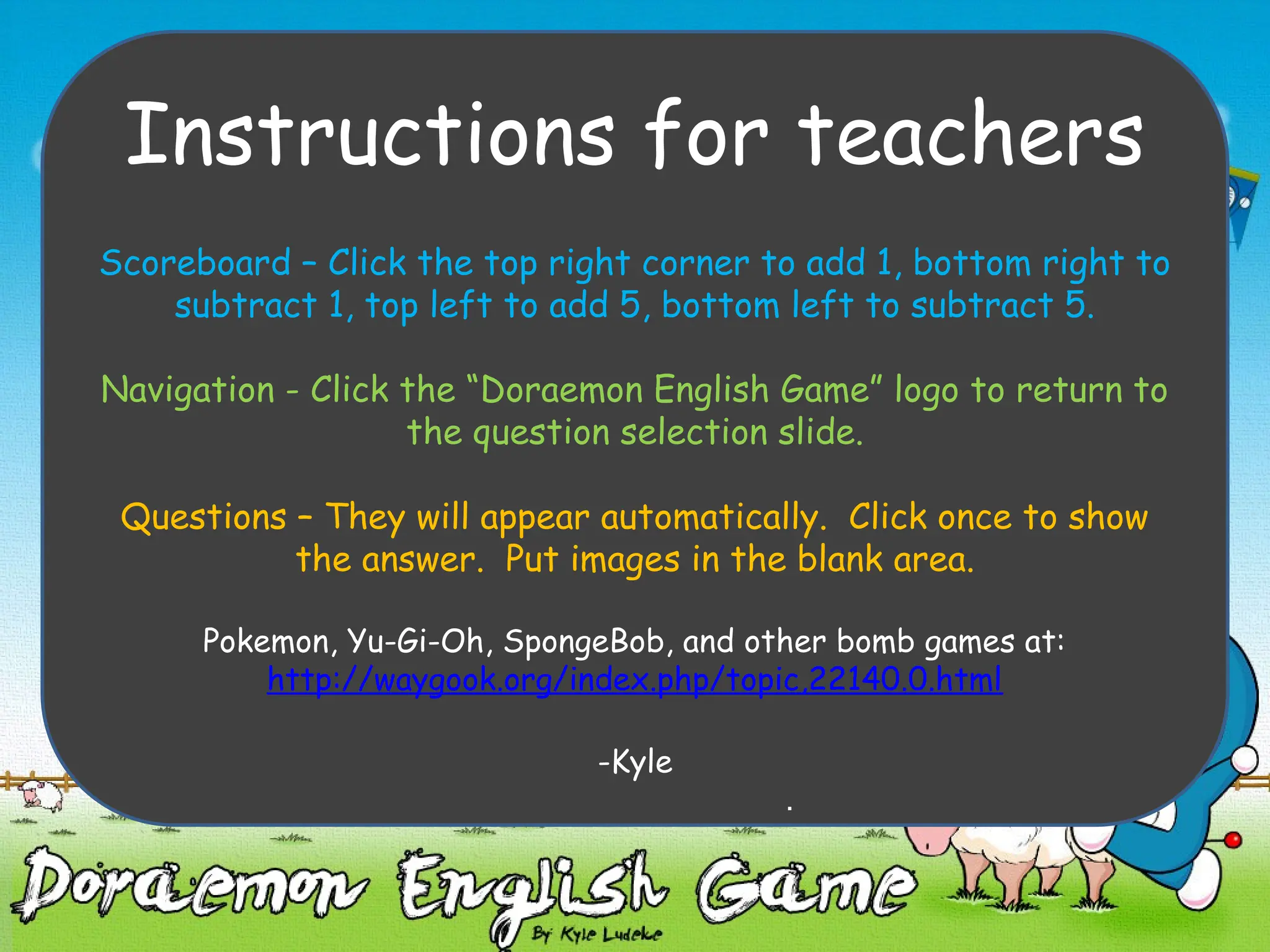 Doraemon- main ideas game for vocabulary review.pptx