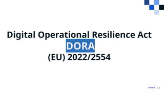 DORA (Digital Operational Resilience Act) for DevOps Crash Coruce | PPTX