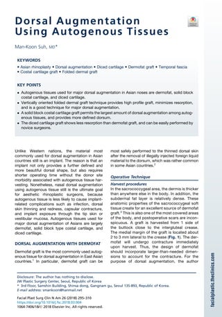 Nasal doral augmentation using autogenous tissues | PDF