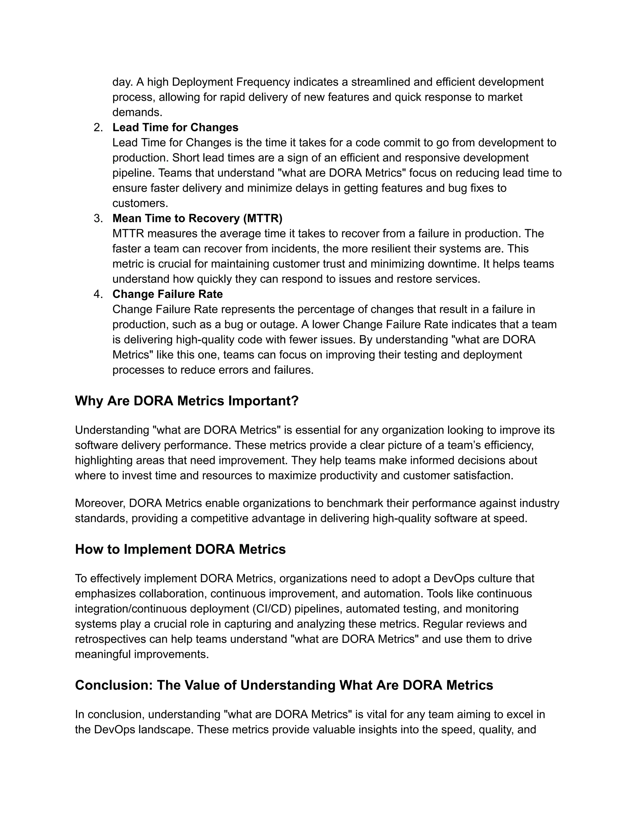 What Are DORA Metrics? Understanding Their Importance in DevOps | PDF