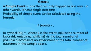Grade 8 mathematics Probability of a simple event | PPTX