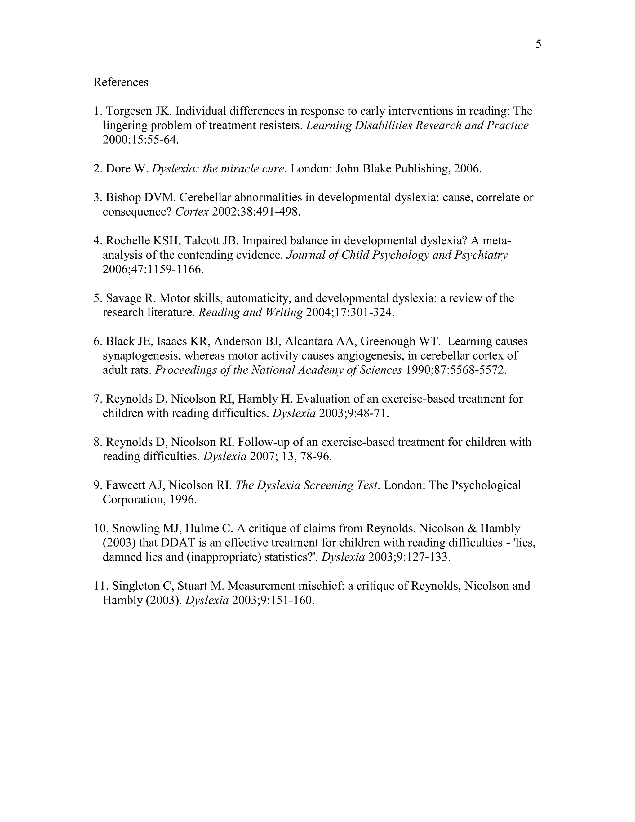 The Dore Programme: evaluation | PDF