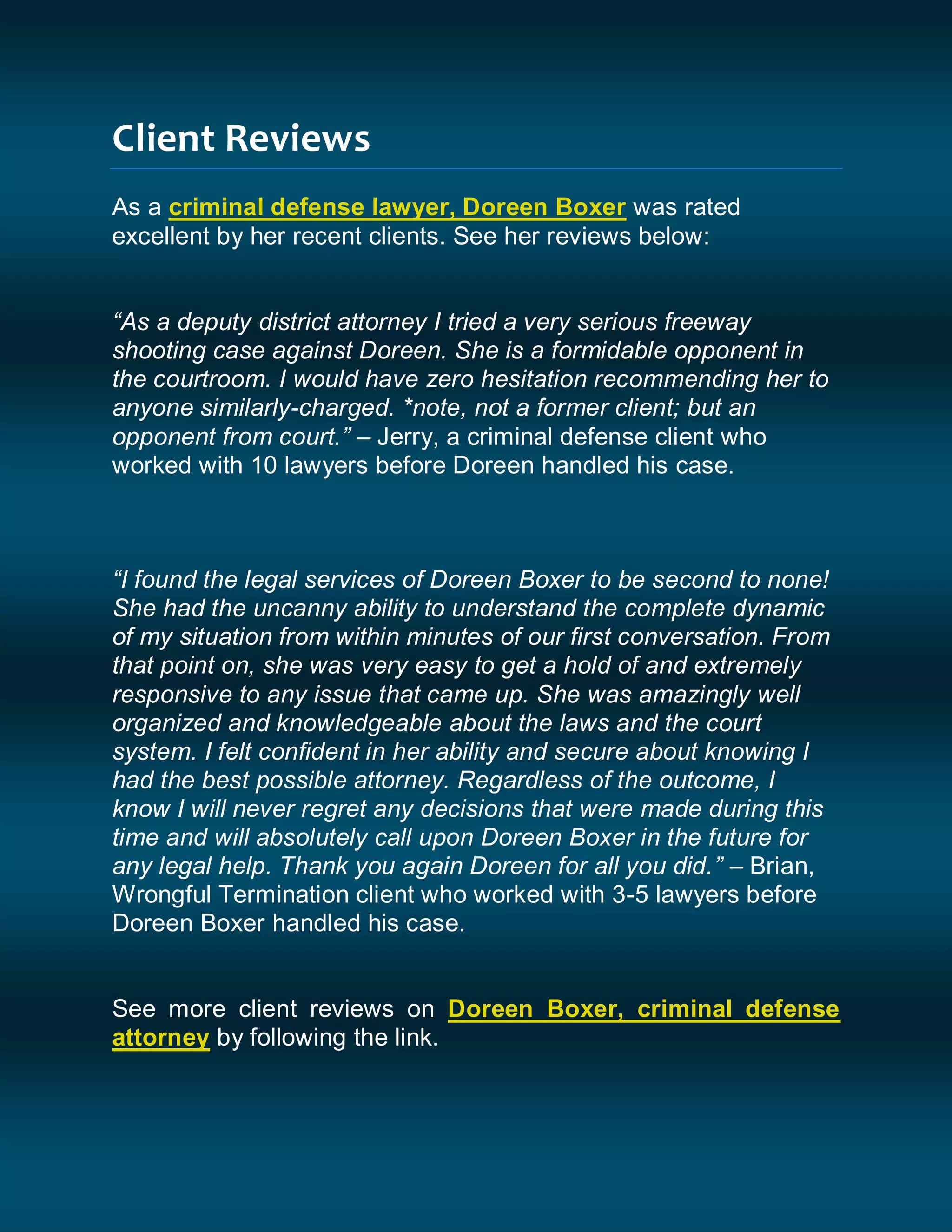 Doreen boxer orange county attorney at law | PDF | Legal Services ...