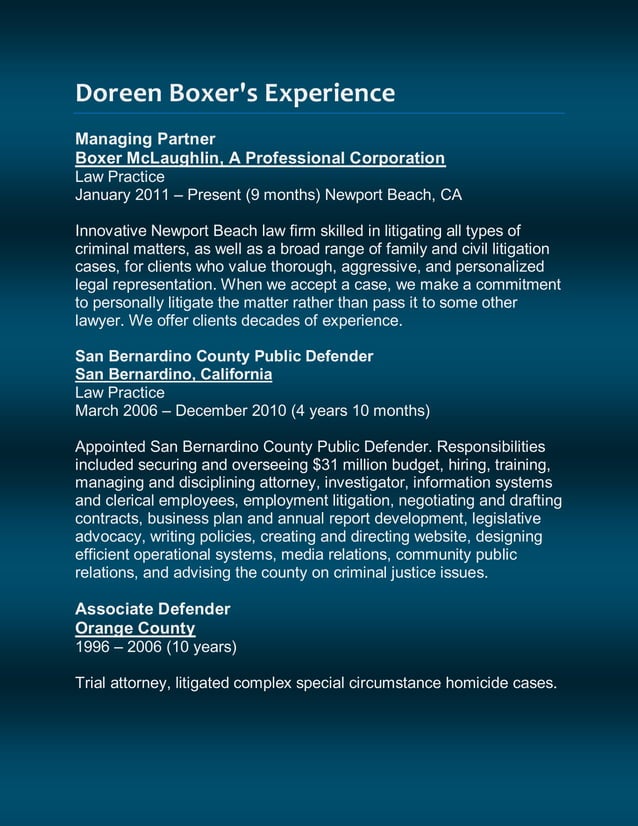 Doreen boxer orange county attorney at law | PDF | Legal Services ...