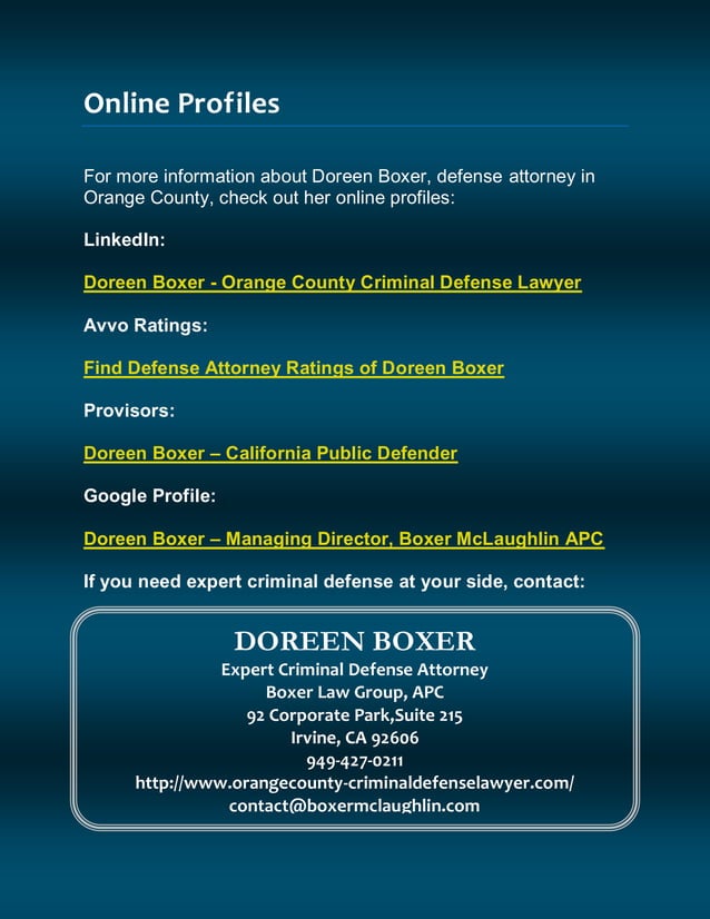 Doreen boxer orange county attorney at law | PDF | Legal Services ...