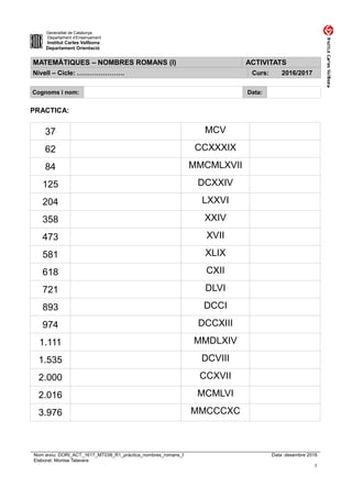 Dori act 1617_mt038_r1_practica_nombres_romans_i | PDF