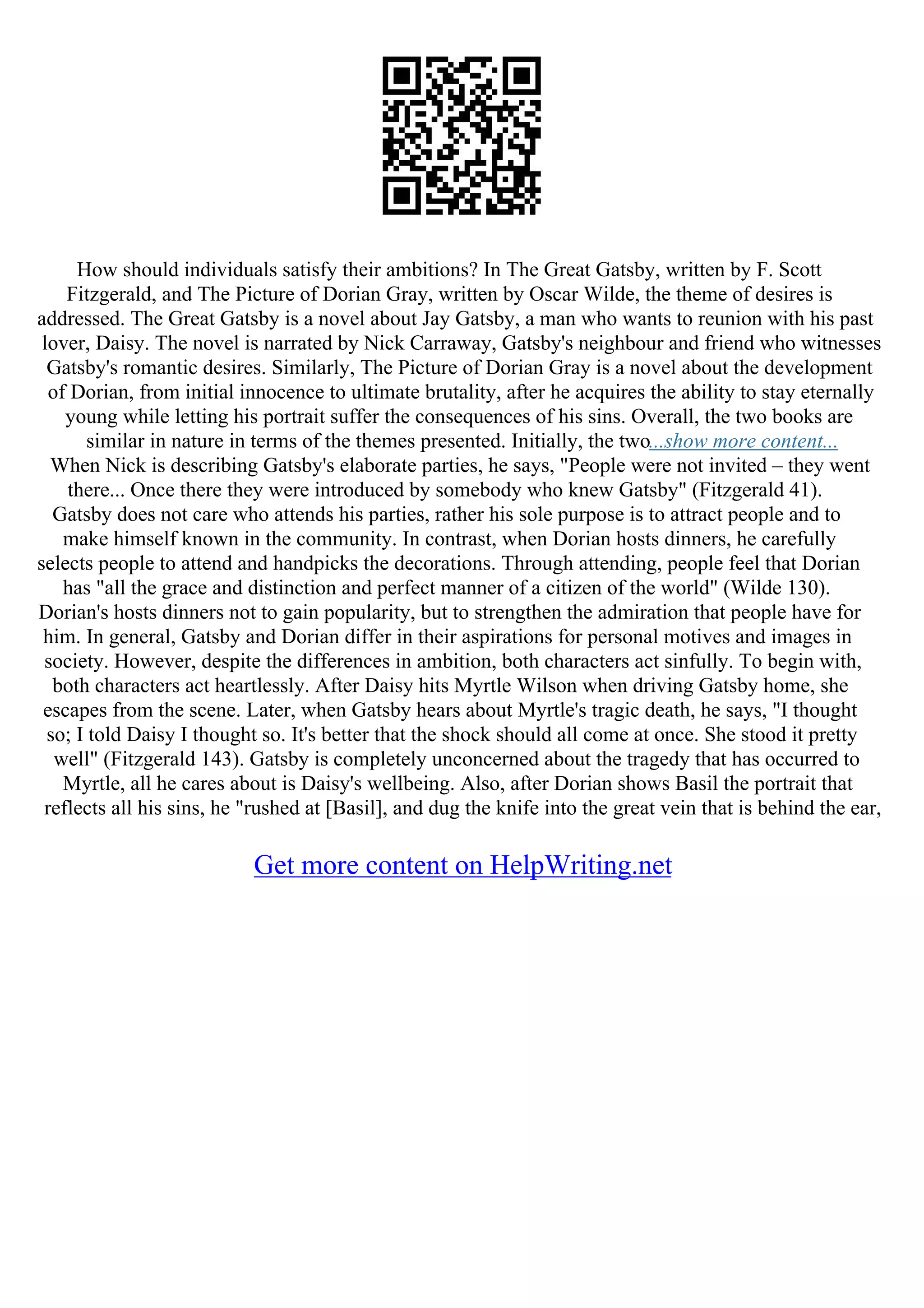 Dorian Gray Essays | PDF