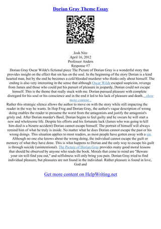 Dorian Gray Essays | PDF