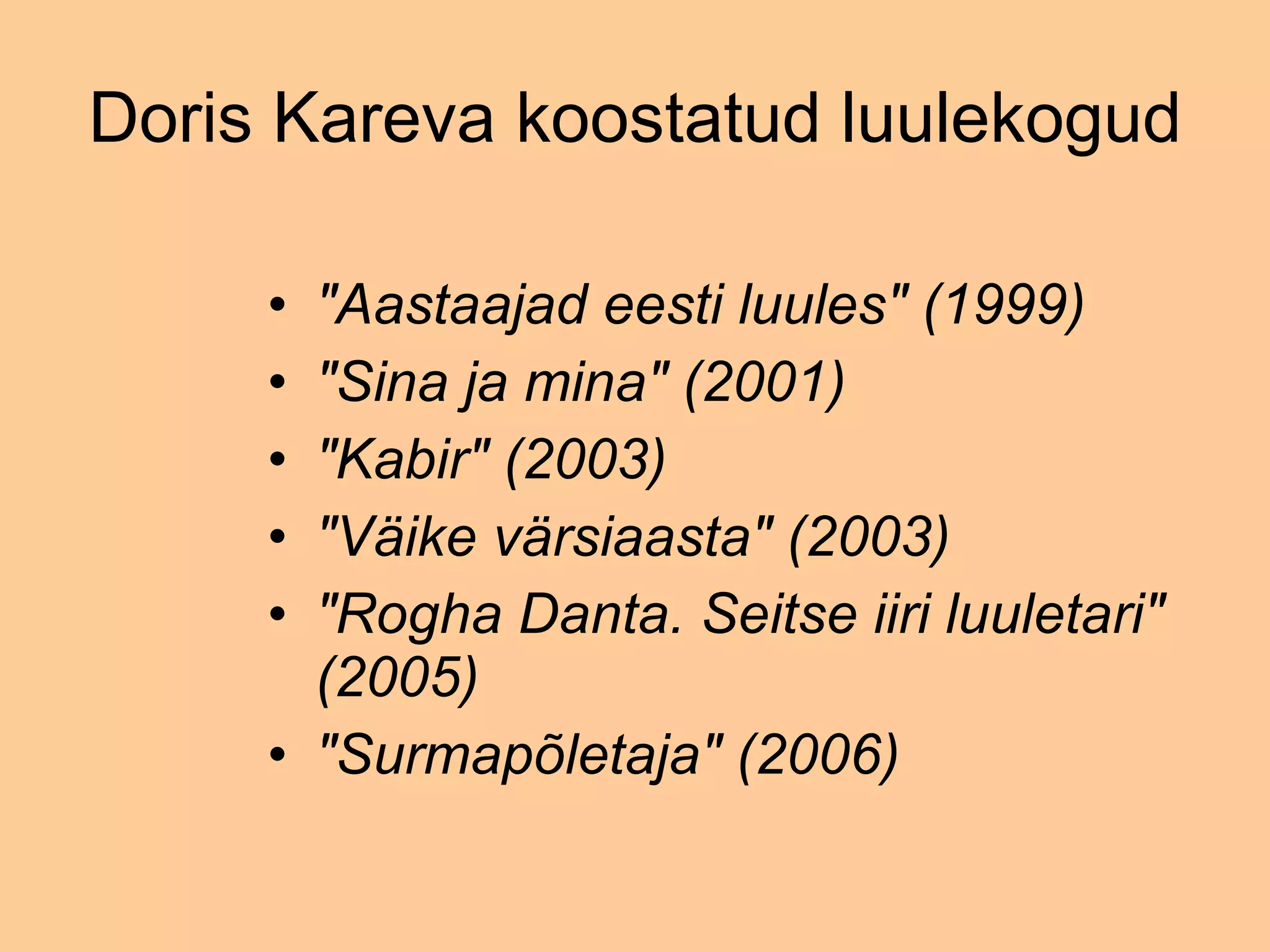 Doris Kareva | PPT