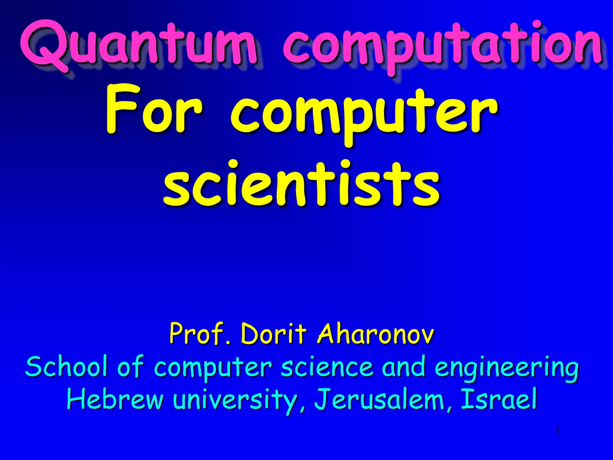The quantum computing and its application's | PPT | Physics | Science