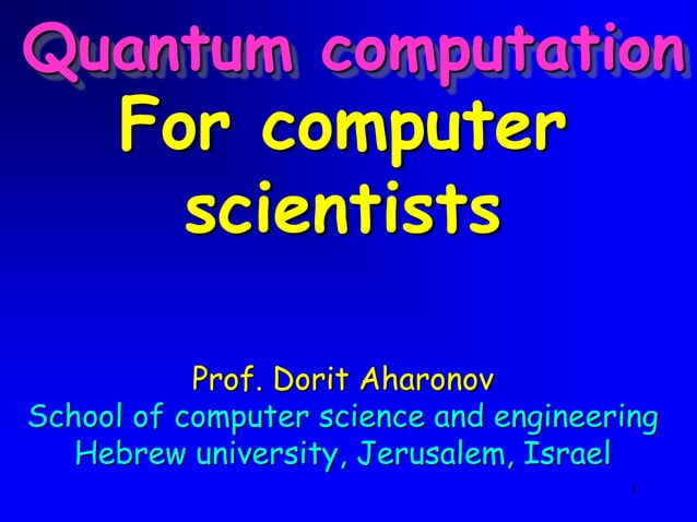 The quantum computing and its application's | PPT | Physics | Science