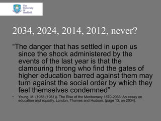 Spatial inequalities in access to university, jobs and 'good' schools | PPT