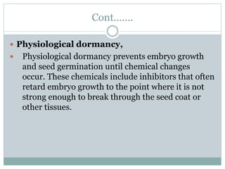 Dormancy, germination, and seed development | PPTX