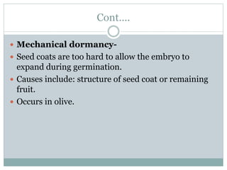 Dormancy, germination, and seed development | PPTX