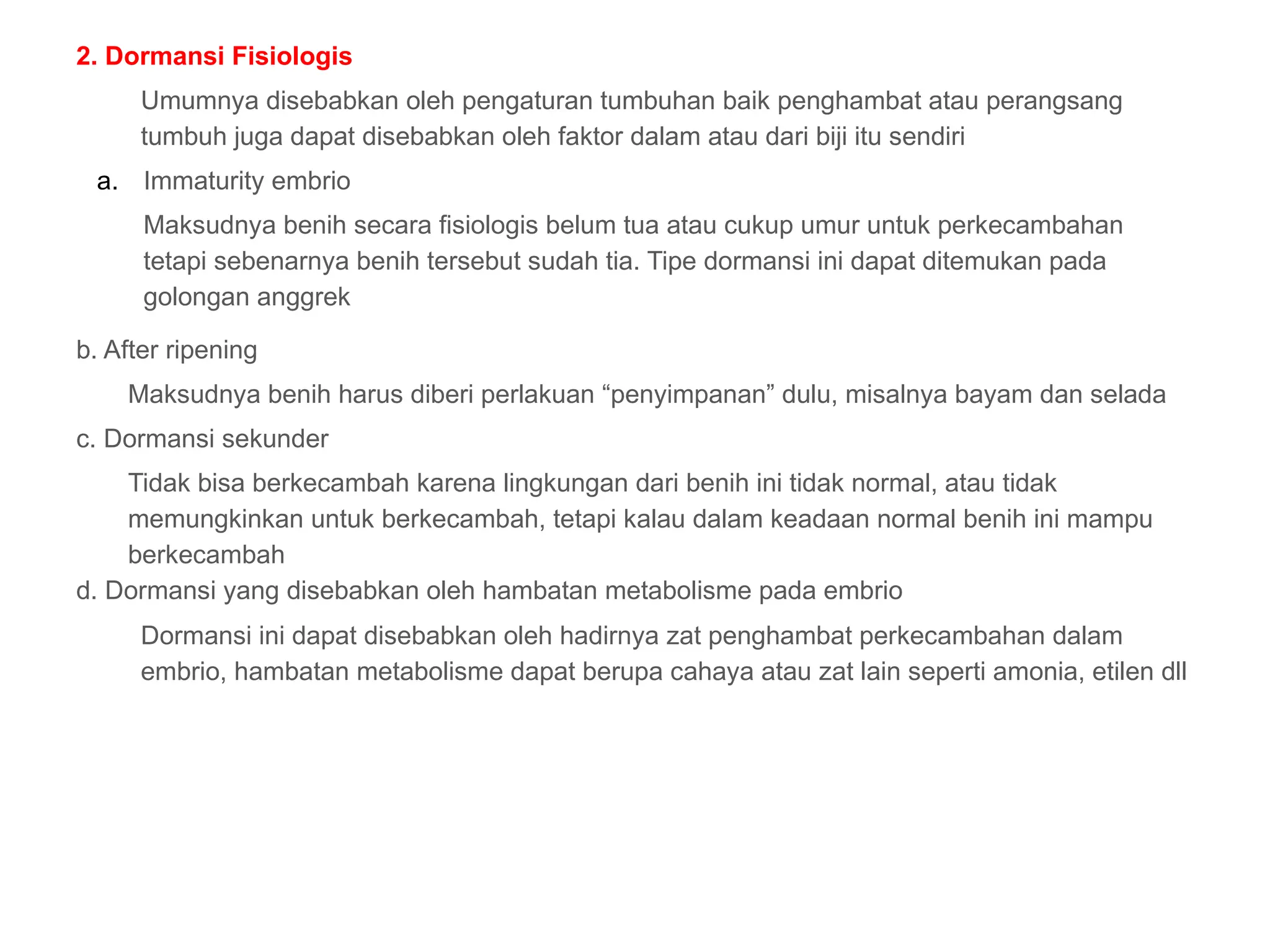 Mengenal Dormansi Benih pada Tanaman dan jenisnya | PPTX