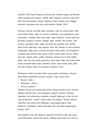 Dormansi biji gulma | DOCX