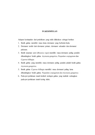 Dormansi biji gulma | DOCX