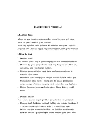 Dormansi biji gulma | DOCX
