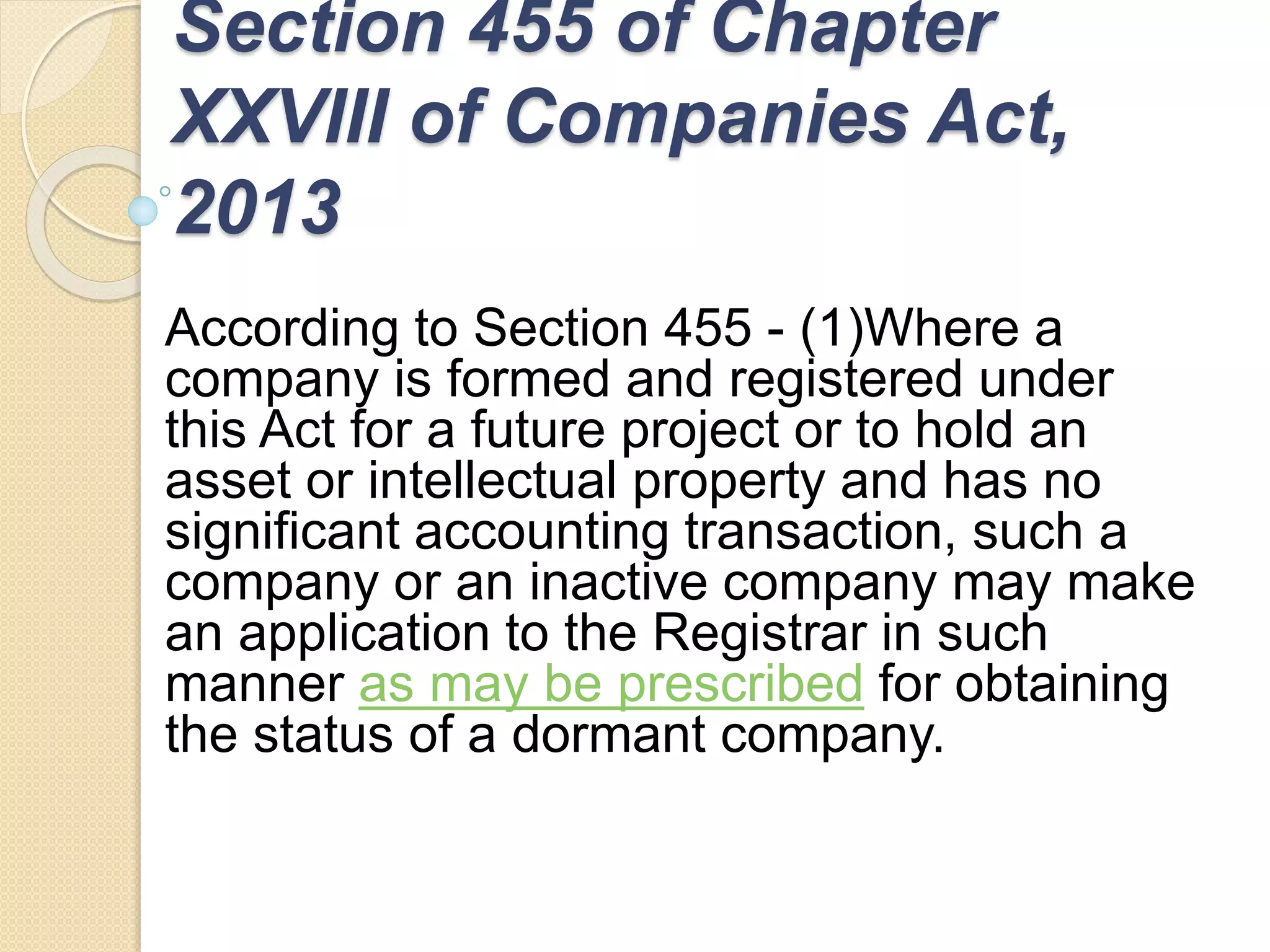 Dormant company | PPTX