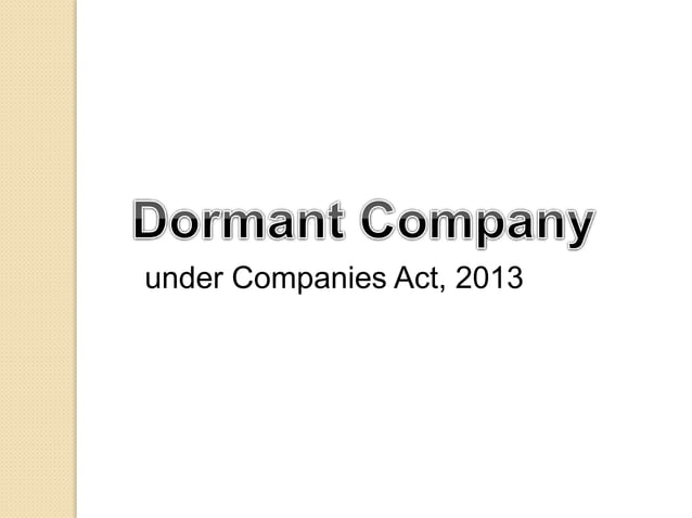 Dormant company | PPT