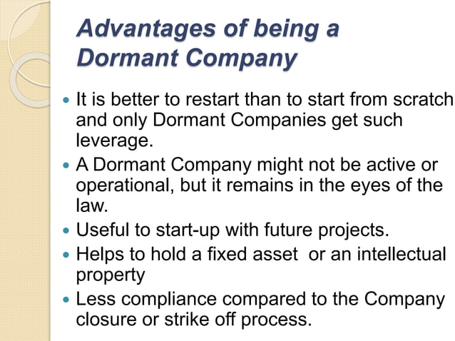 Dormant company | PPT