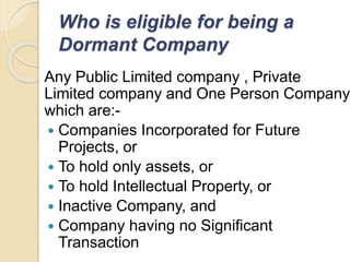 Dormant company | PPT