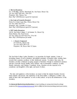 Dormitory | DOCX