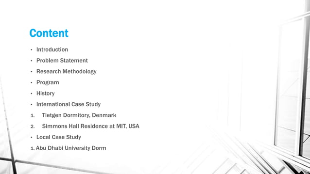 Dormitory case studies | PPTX