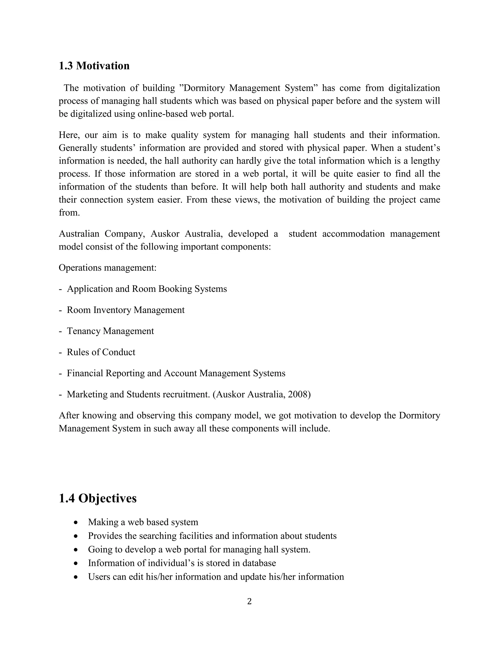 Dormitory management system project report | PDF