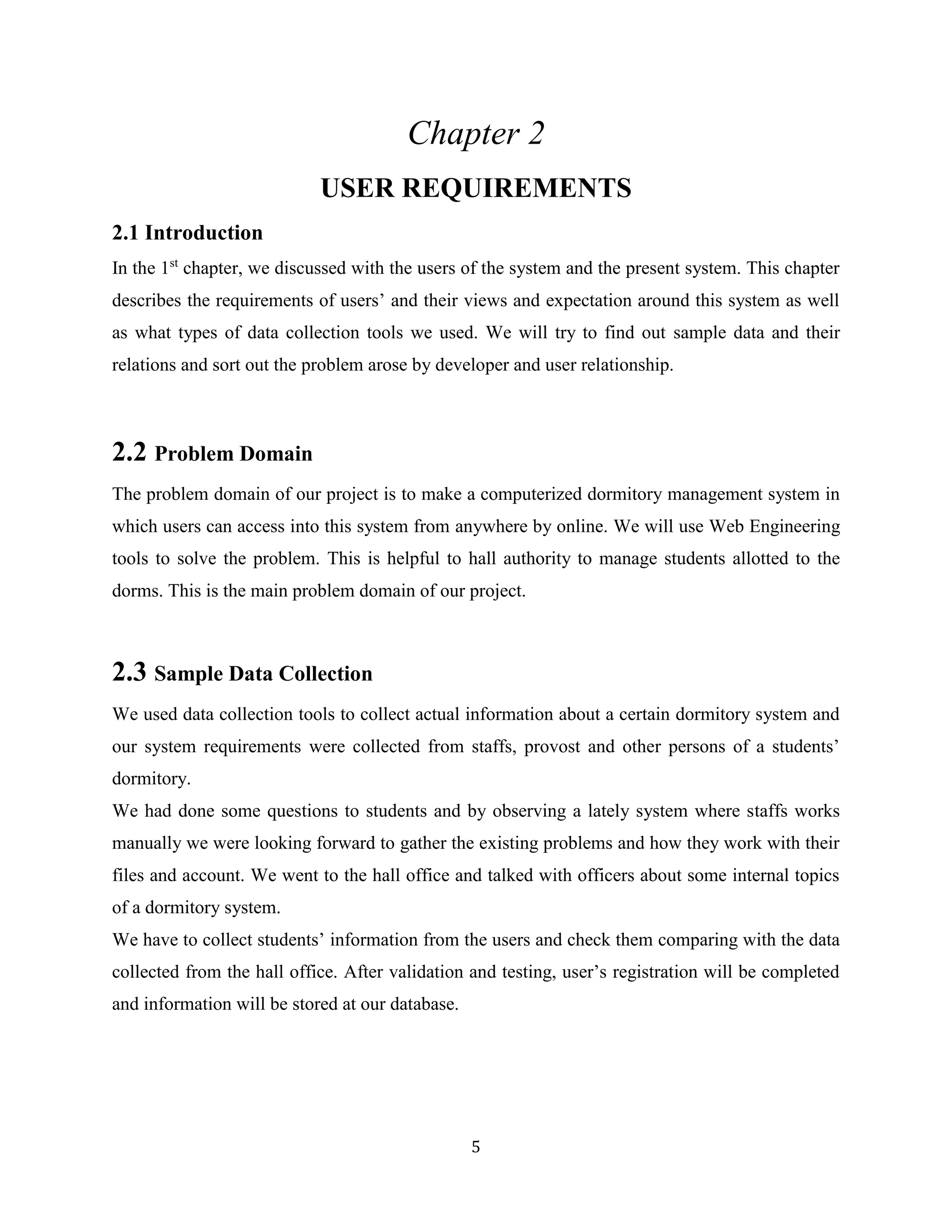 Dormitory management system project report | PDF