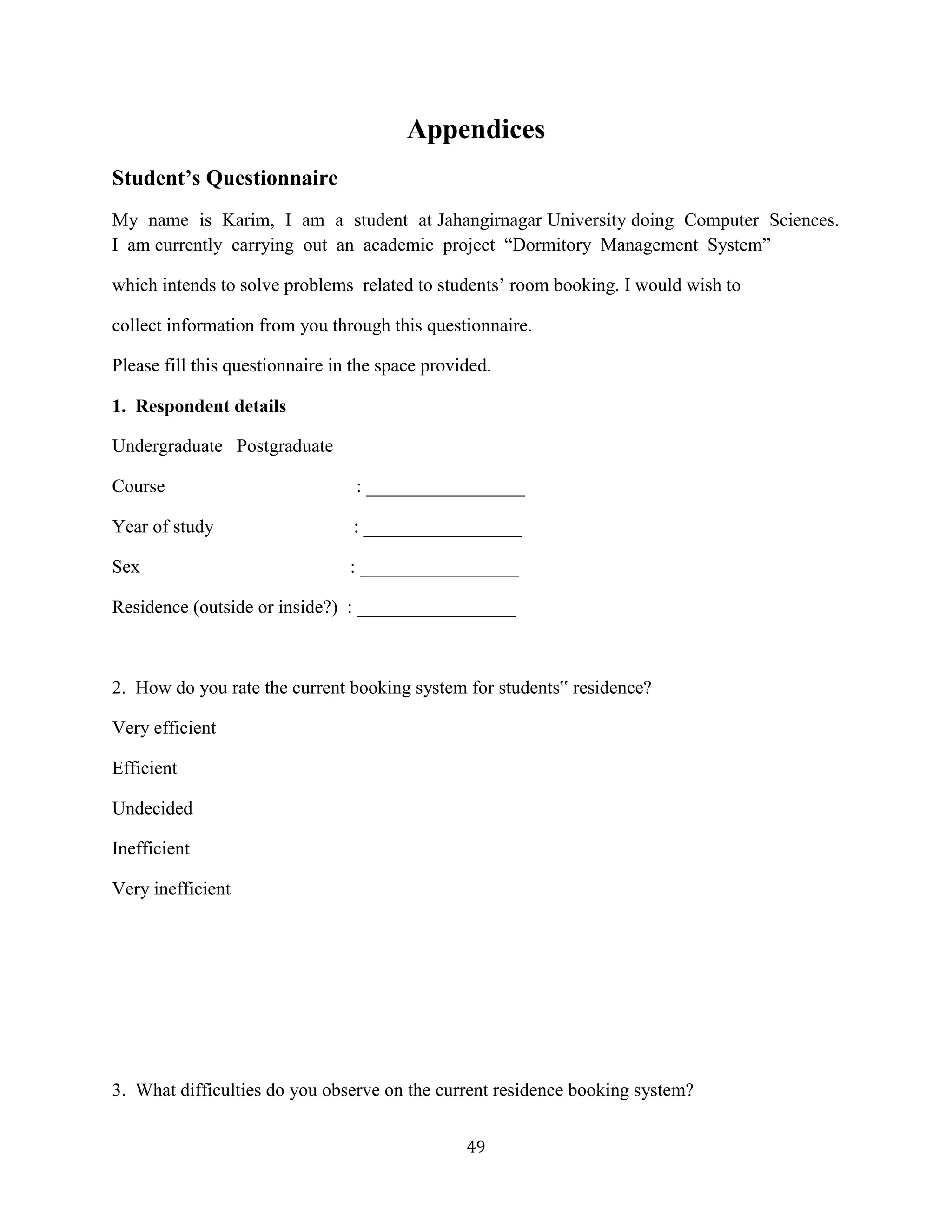 Dormitory management system project report | PDF