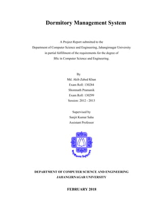 Dormitory management system project report | PDF