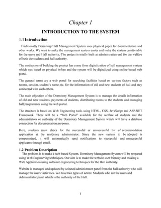 Dormitory management system project report | PDF