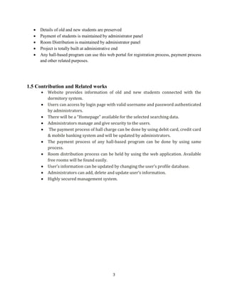Dormitory management system project report | PDF