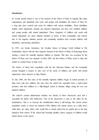 Dormitory proposal for st ursula special school | DOCX